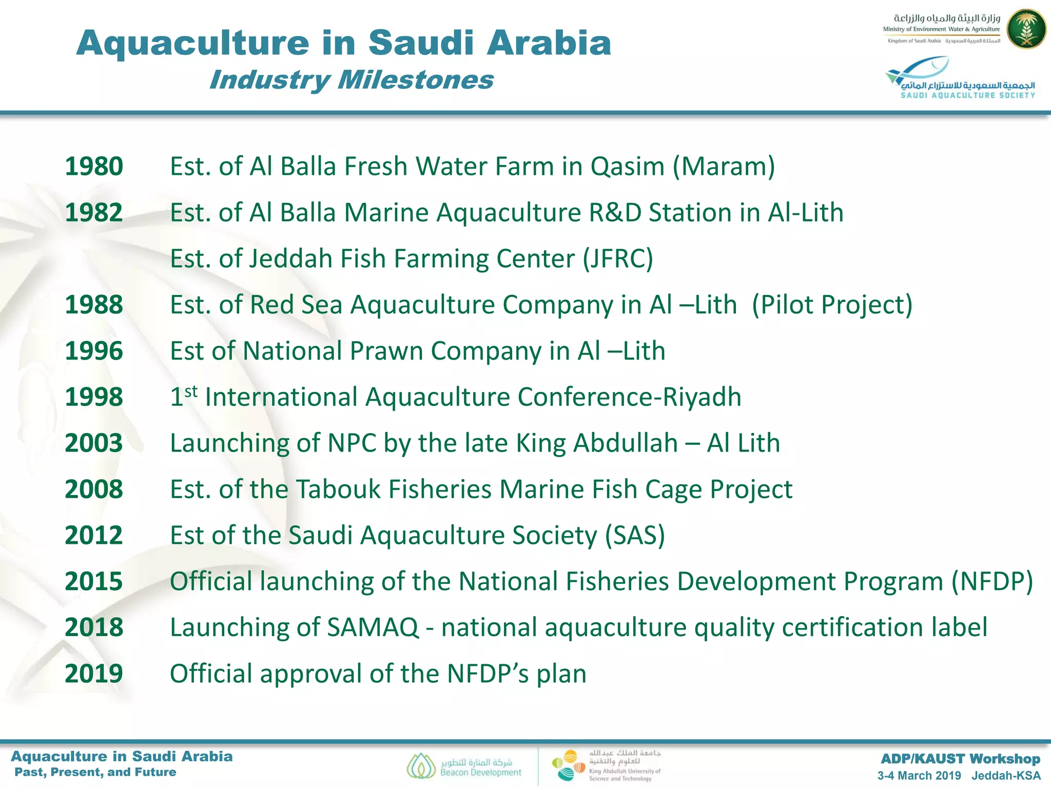 Aquaculture in Saudi Arabia (KAUST 3 2019) | PDF