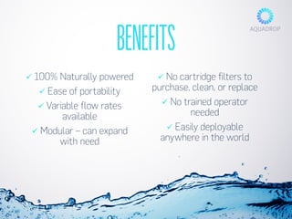 AQUADROP water purification system | PDF