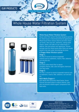 Aqua FIlter Water Purification and Water FIltration Product Dubai | PDF