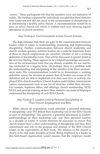 A qualitative analysis of discipleship in the seventh day adventist ...