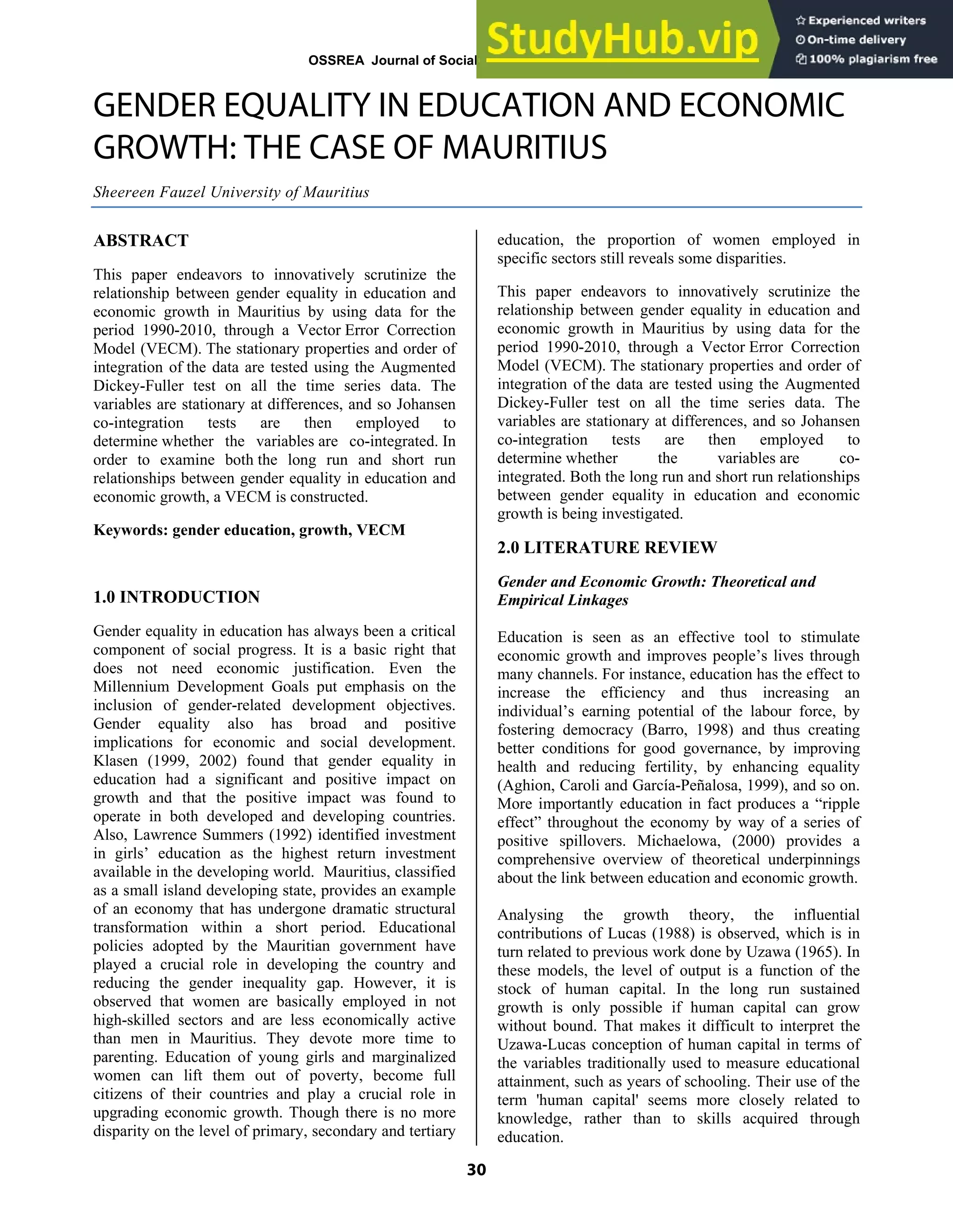 A Qualitative Analysis Of Teenage Pregnancy In Mauritius | PDF