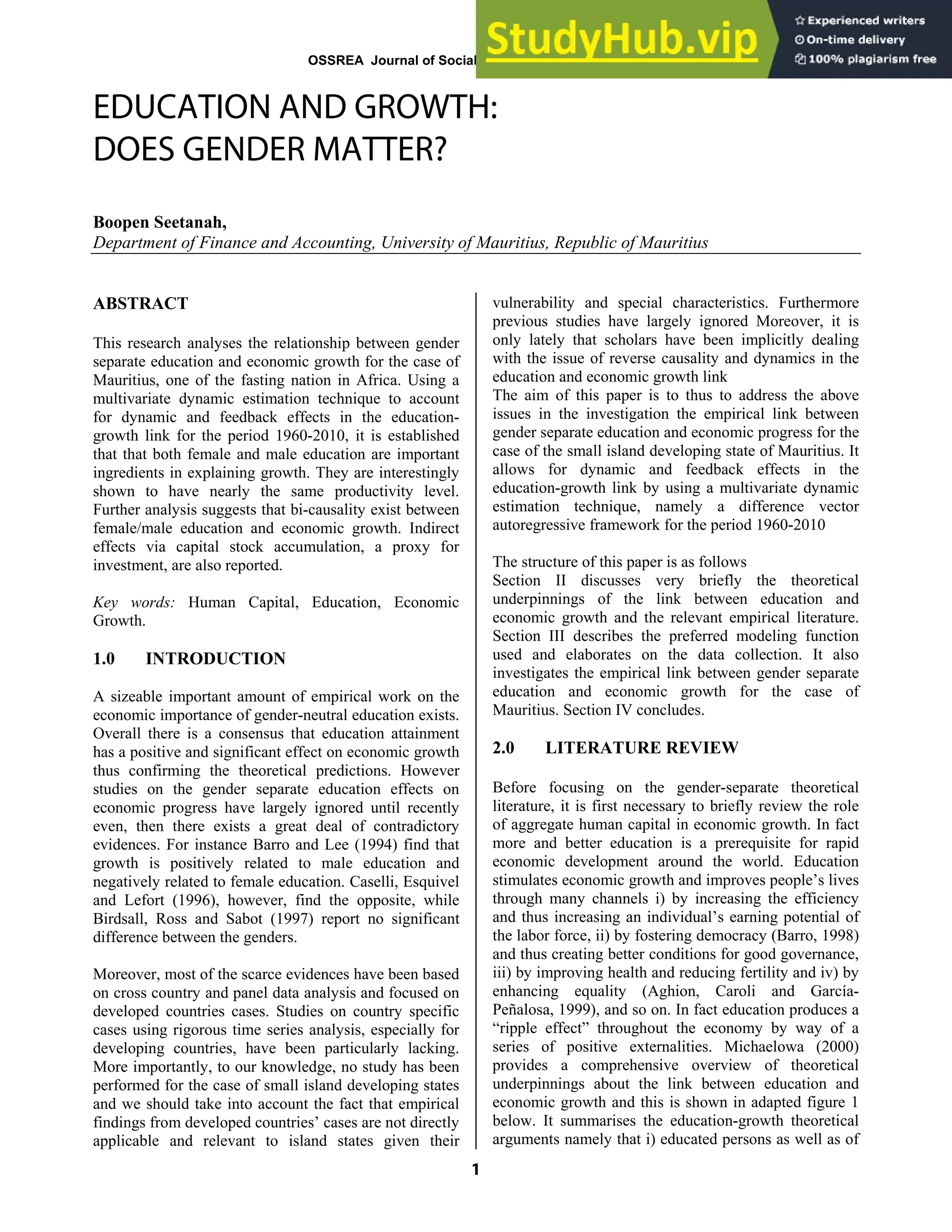 A Qualitative Analysis Of Teenage Pregnancy In Mauritius | PDF