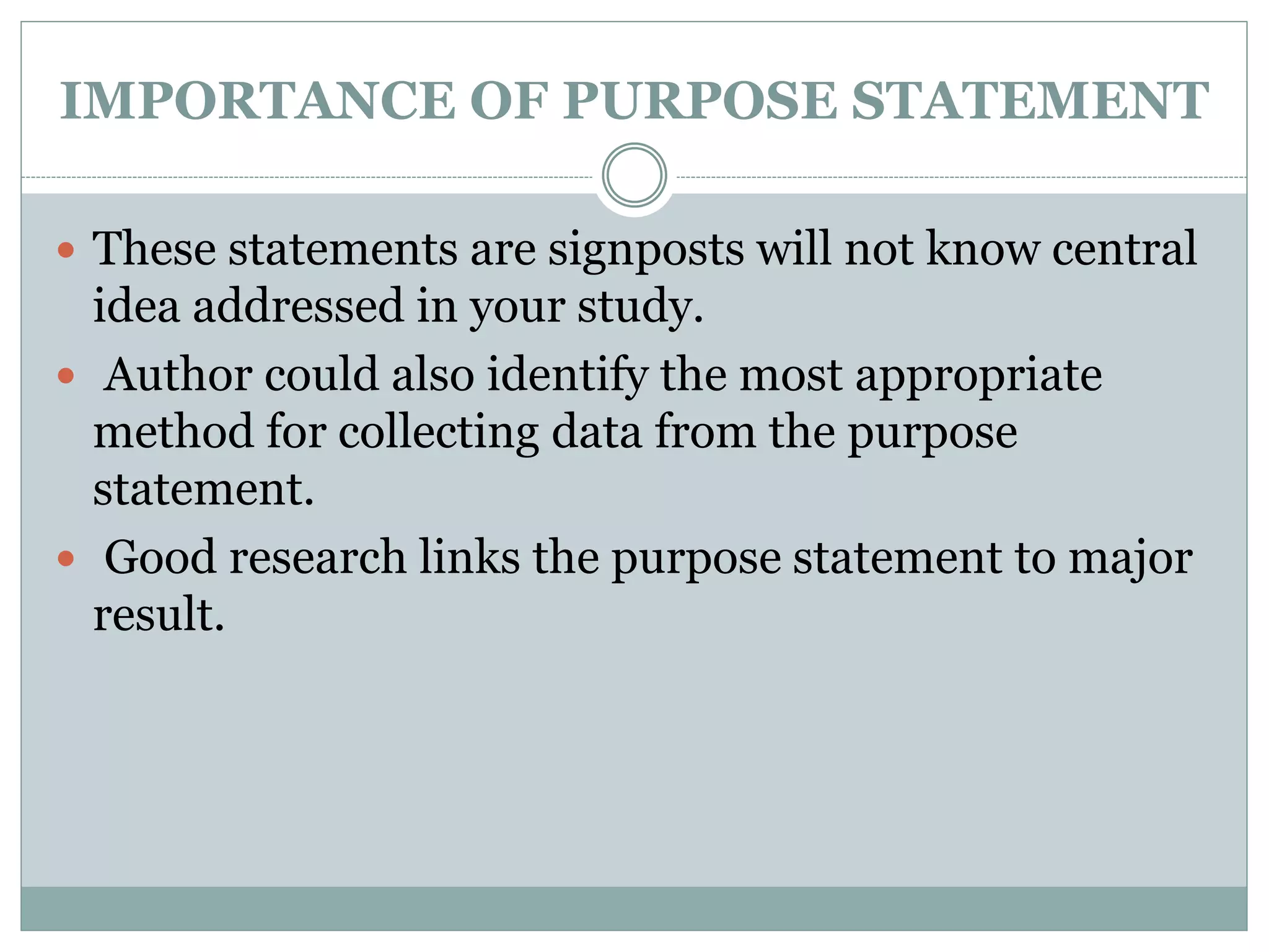 A qualitative purpose statement | PPT