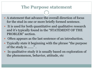 A qualitative purpose statement | PPT