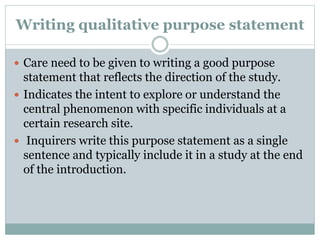 A qualitative purpose statement | PPT