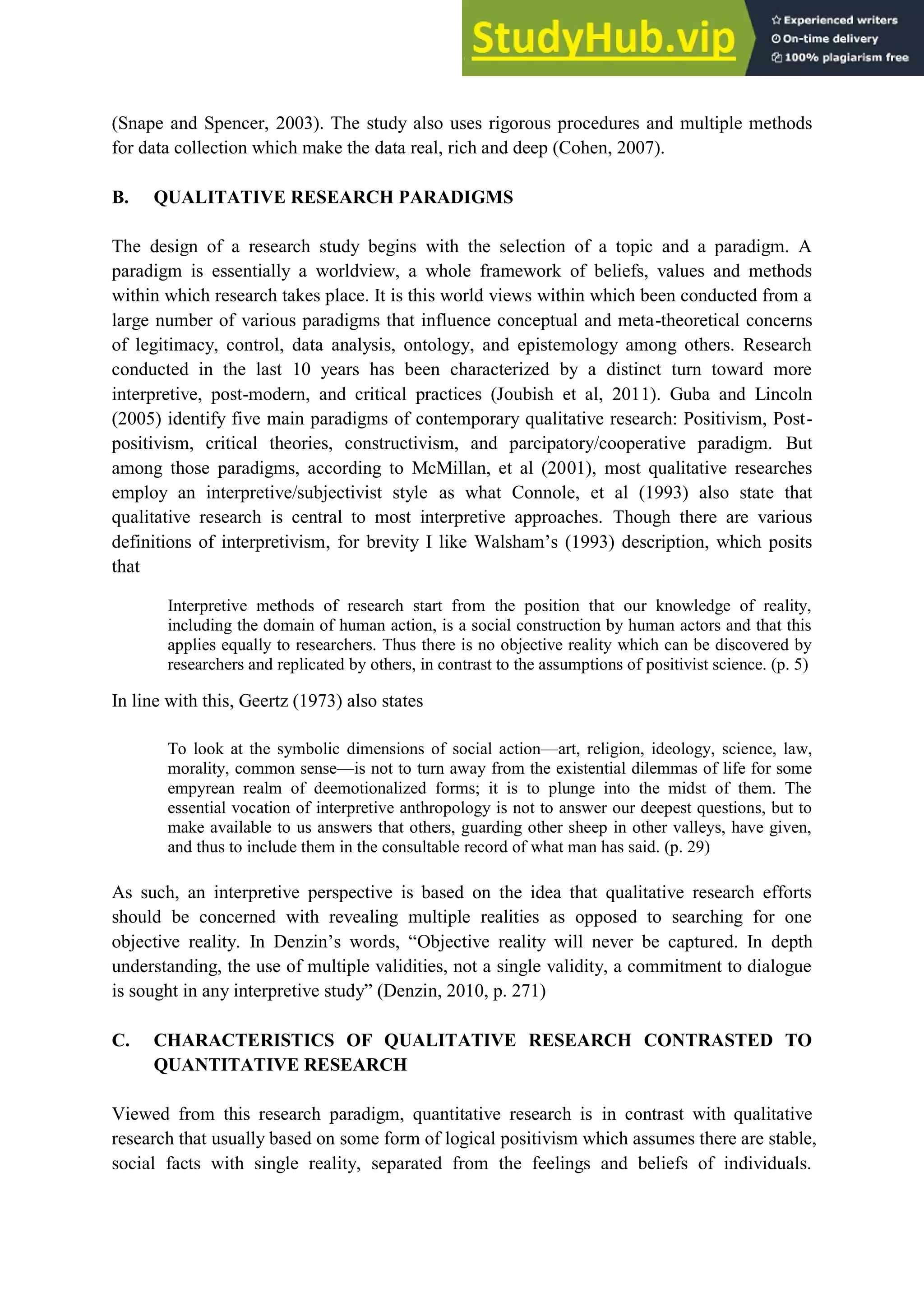 A Qualitative Research Essay | PDF