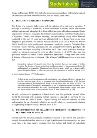 A Qualitative Research Essay | PDF