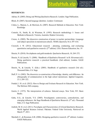 A Qualitative Research Essay | PDF