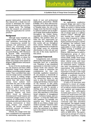 A Qualitative Study Of Charge Nurse Competencies | PDF | Healthcare Industry | Industries