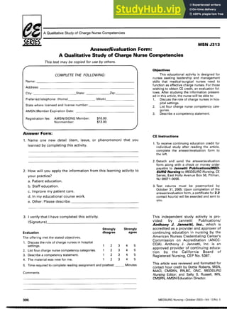A Qualitative Study Of Charge Nurse Competencies | PDF | Healthcare ...