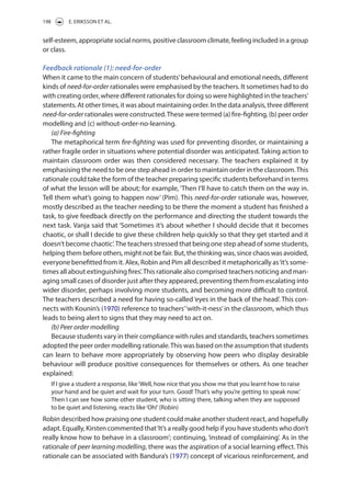 A qualitative study of primary teachers classroom feedback rationales ...