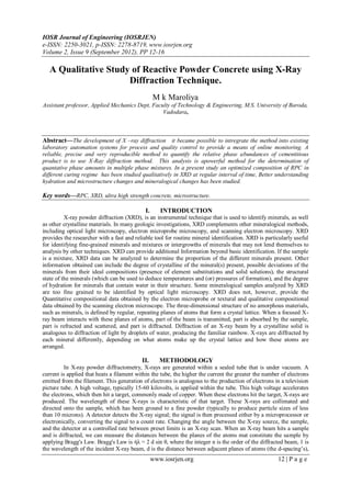 A Qualitative Study of Reactive Powder Concrete using X-Ray Diffraction ...
