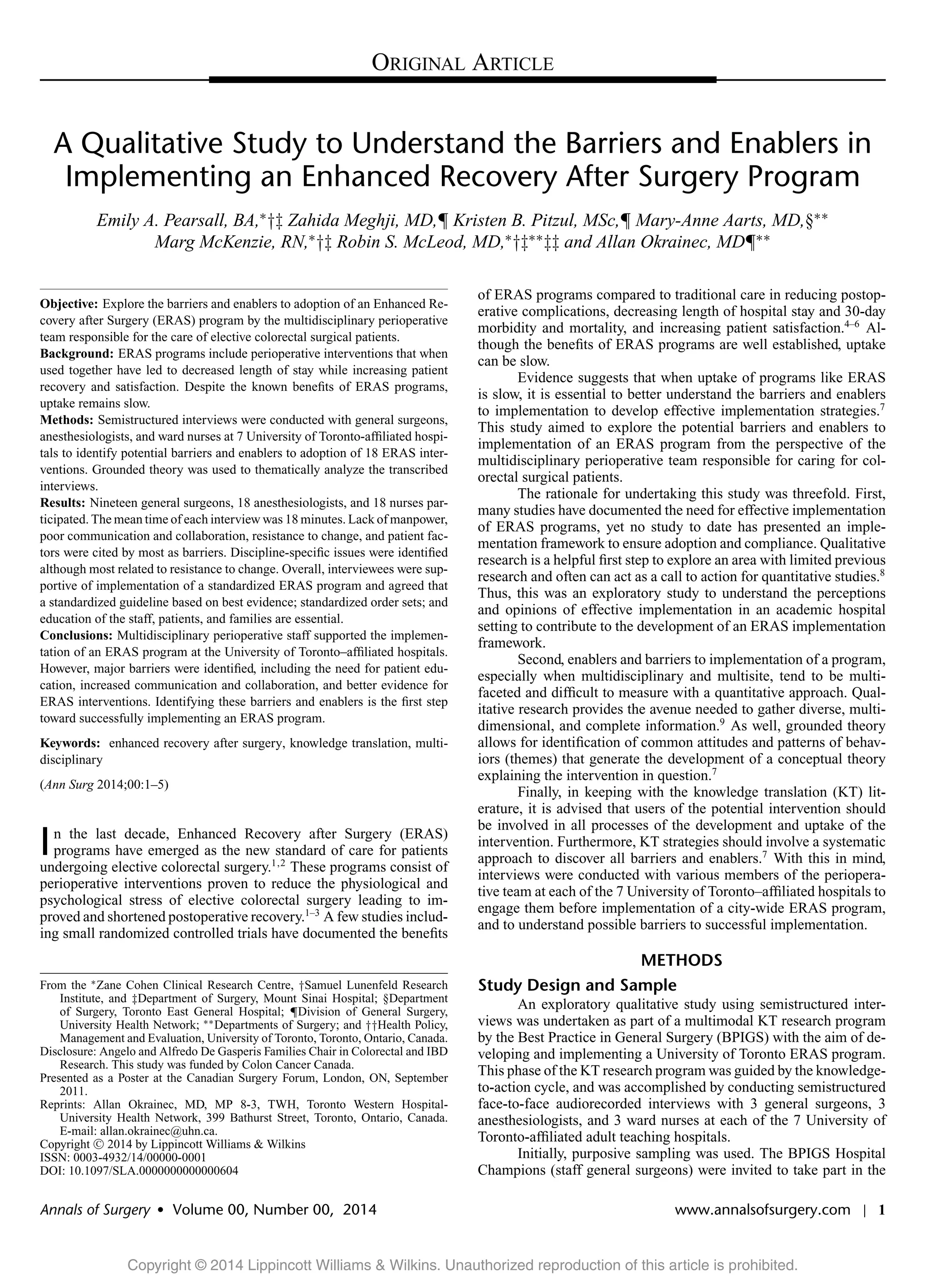 A Qualitative Study to Understand the Barriers and Enablers in ...