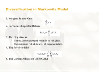 A Quantitative Risk Optimization Of Markowitz Model | PPT