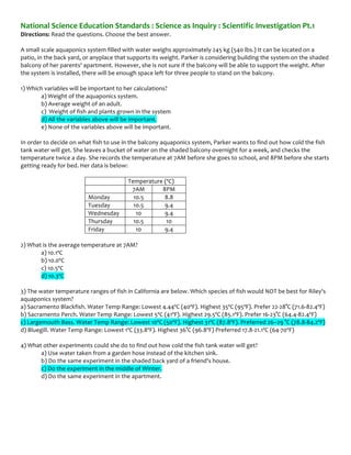 Science of Aquaponics - Test 1:Teacher's Edition | PDF