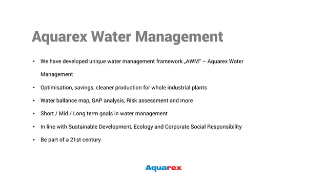 Aquarex - Corporate presentation 2018 | PPT