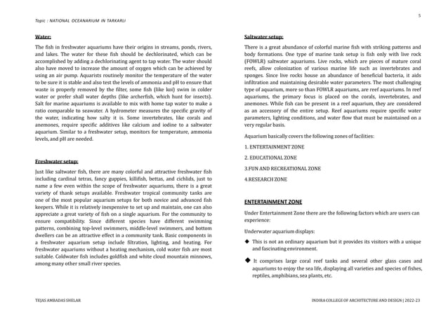 Detailed research on design of aquarium and case studies | PPTX | Geography | Science