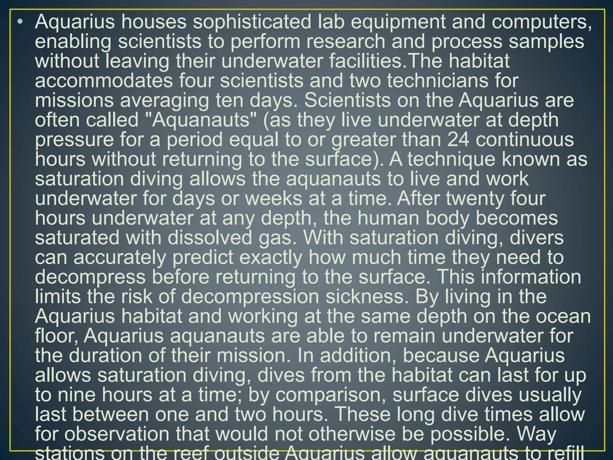 Aquarius Reef BaseAquarius Reef BaseAquarius Reef Base | PPTX