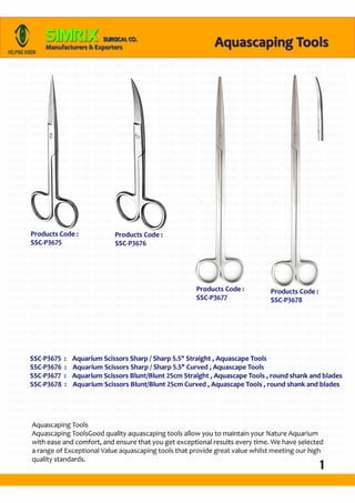 Aquascape tools, Aquarium Instruments, Wave Scissors, Spatulas, Spring ...
