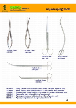 Aquascape tools, Aquarium Instruments, Wave Scissors, Spatulas, Spring Action Scissors | PDF