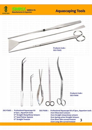 Aquascape tools, Aquarium Instruments, Wave Scissors, Spatulas, Spring Action Scissors | PDF