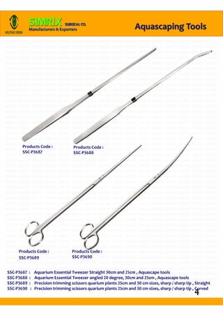 Aquascape tools, Aquarium Instruments, Wave Scissors, Spatulas, Spring ...
