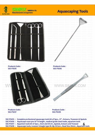 Aquascape tools, Aquarium Instruments, Wave Scissors, Spatulas, Spring ...