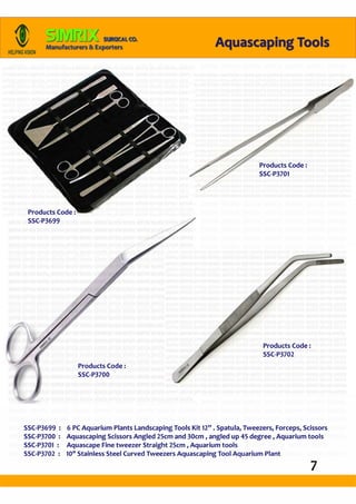 Aquascape tools, Aquarium Instruments, Wave Scissors, Spatulas, Spring ...