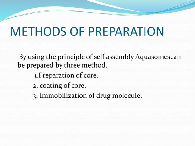 Aquasomes, principle,methods, | PPT