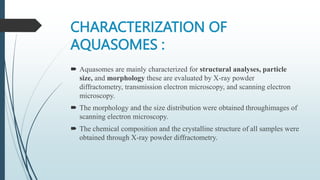 AQUASOMES-RIDA SHARIF F.Y.MPHARM, BVPCOP | PPTX
