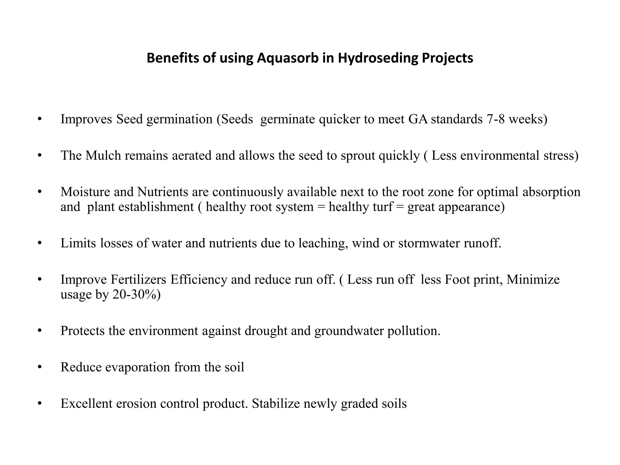 Aquasorb for hydroseeding applications gdot | PPT