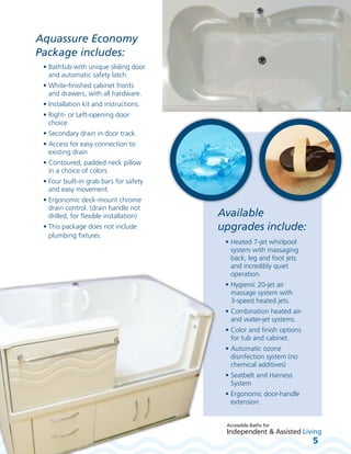 Aquassure ADL Slide-in Bathtub Brochure | PDF