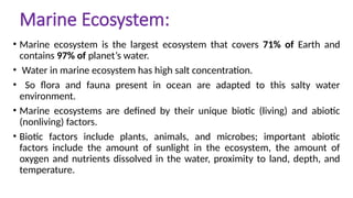 The Aquatic Ecosystem of our Earth Planet | PPTX
