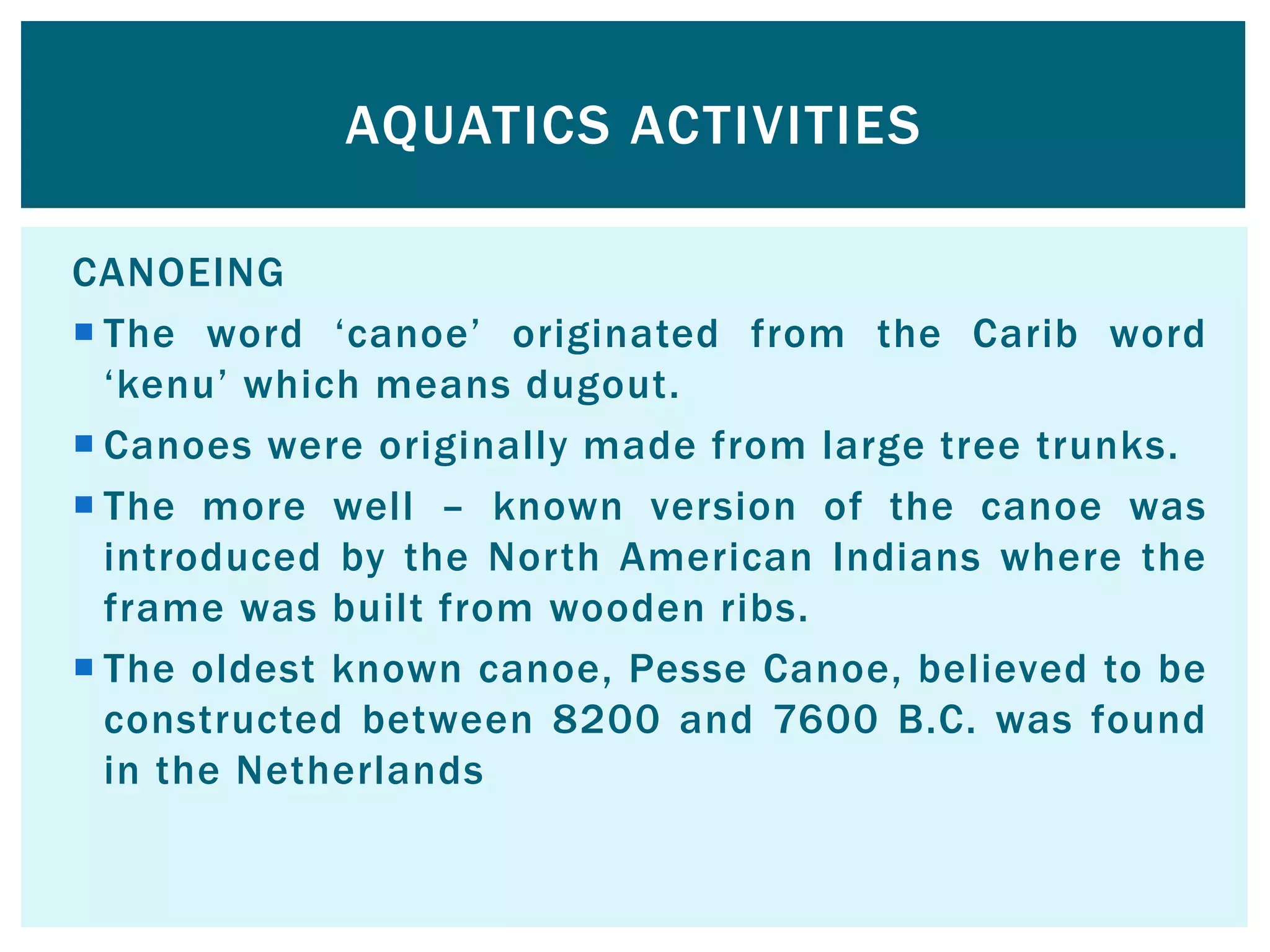 Aquatic activities | PPTX