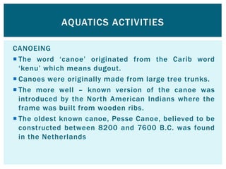 Aquatic activities | PPTX