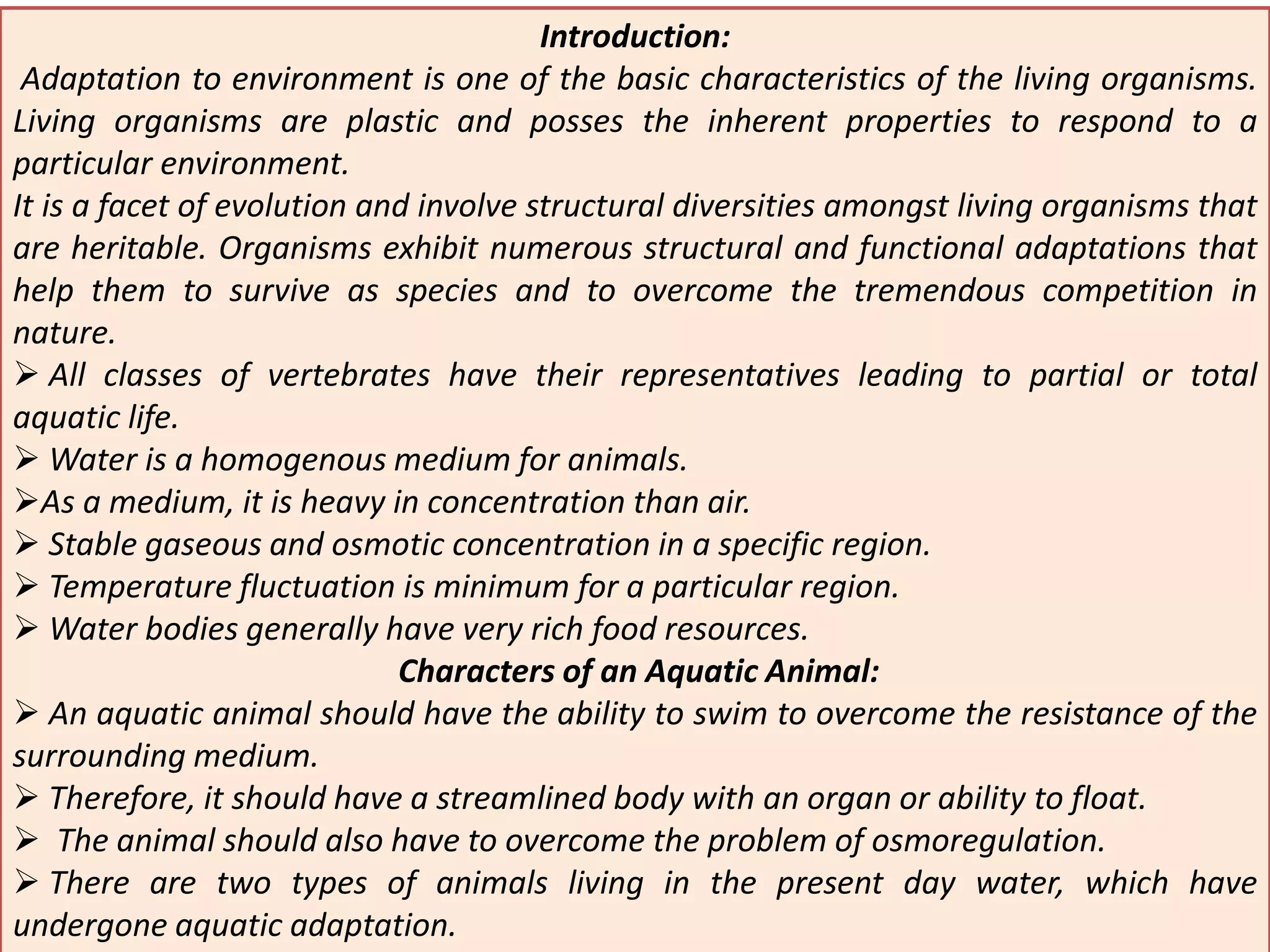 Aquatic adaptations | PPTX