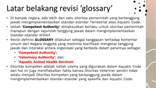 Aquatic Animal Health Code dan Perkembangan Terkini - Pusat Karantina ...