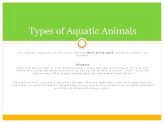 Aquatic animals power point presentation | PPTX