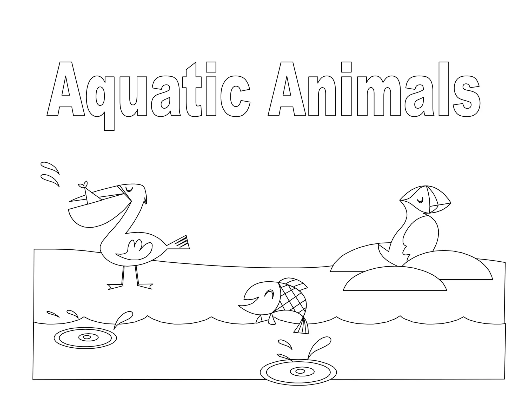 Aquatic Animals Coloring Book | PPT