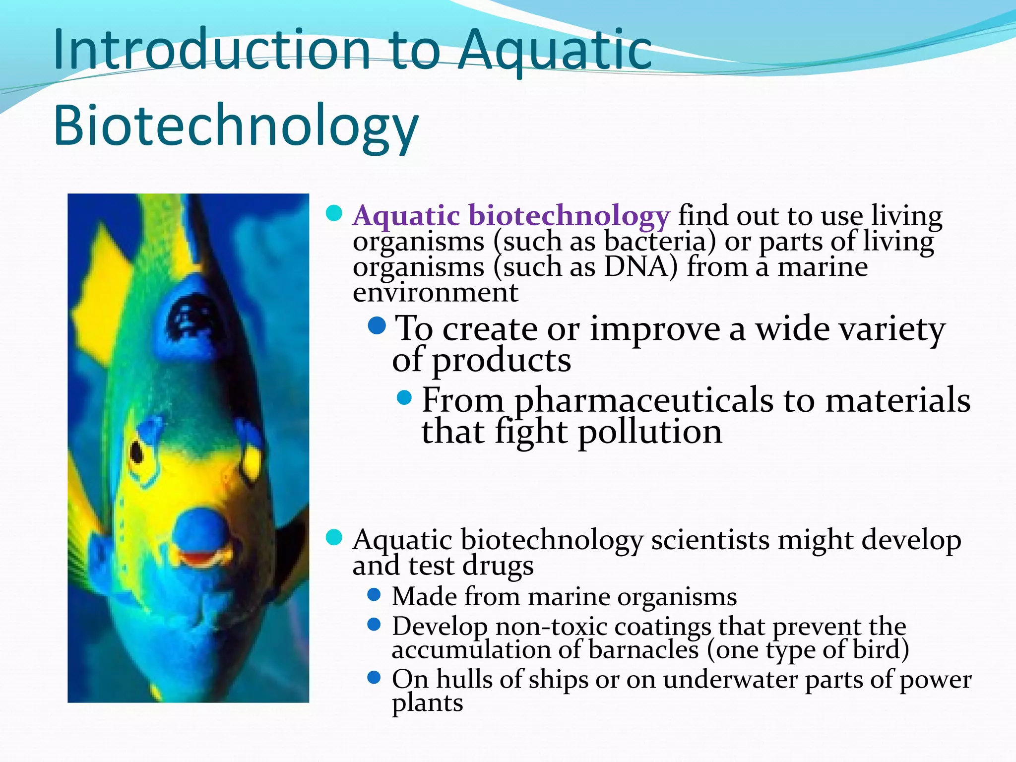 Aquatic biotechnology | PPT