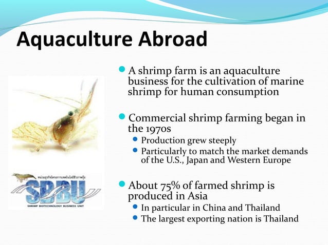 Aquatic biotechnology | PPT | Agriculture | Industries