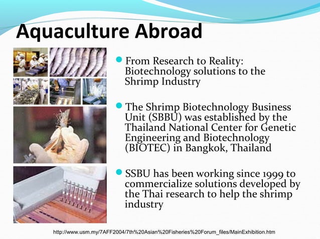 Aquatic biotechnology | PPT | Agriculture | Industries