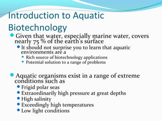 Aquatic biotechnology | PPT