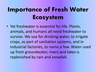 Aquatic Ecosystem, Meaning and Importance | PPTX