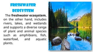 An aquatic ecosystem is a biological community of organisms and their ...