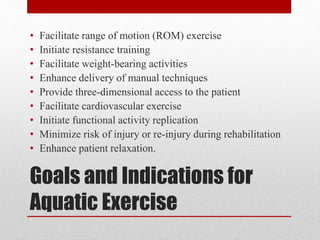aquatic exercises chap no .9 explained in PowerPoint | PPT