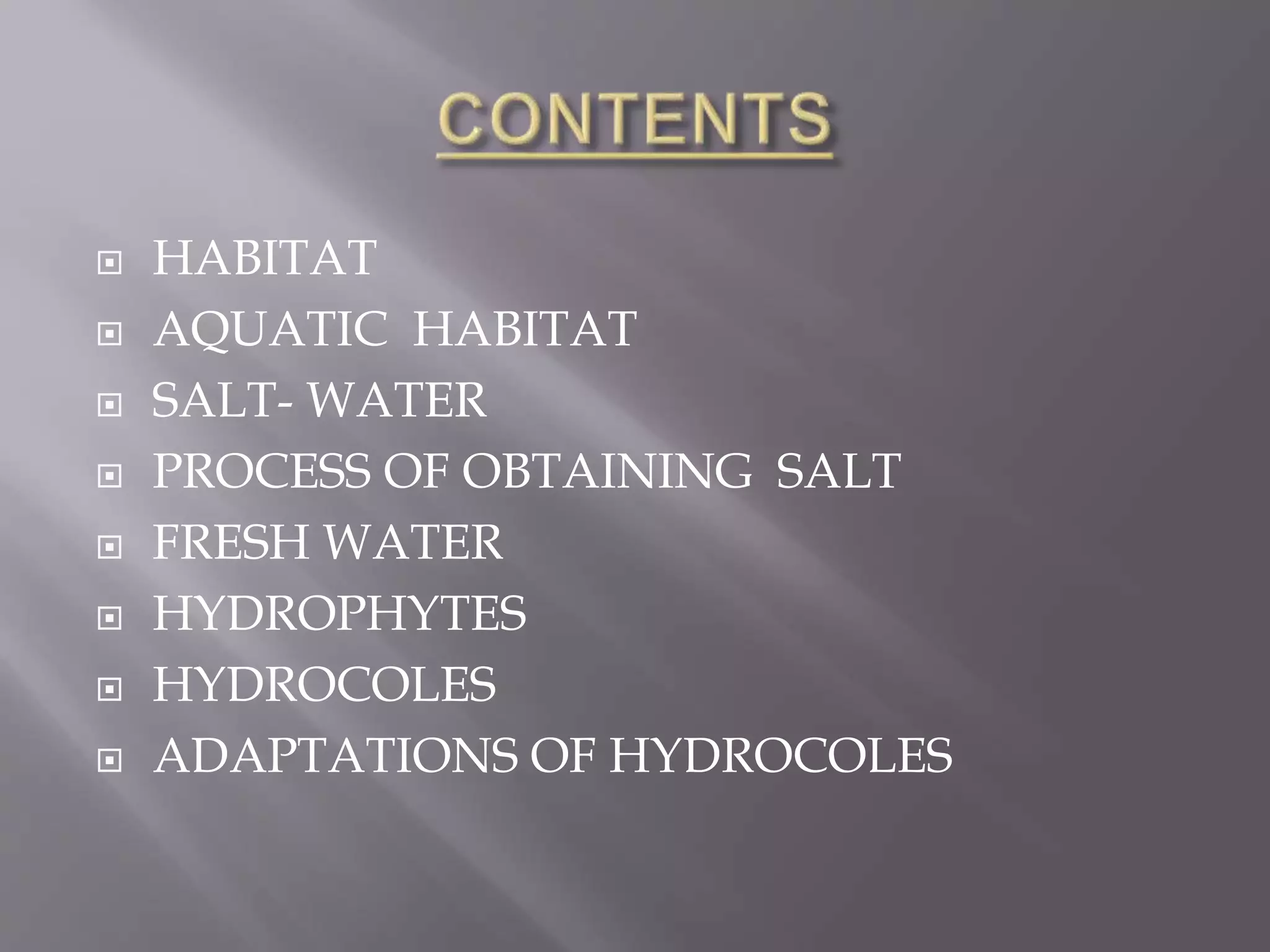 Aquatic habitat | PPTX