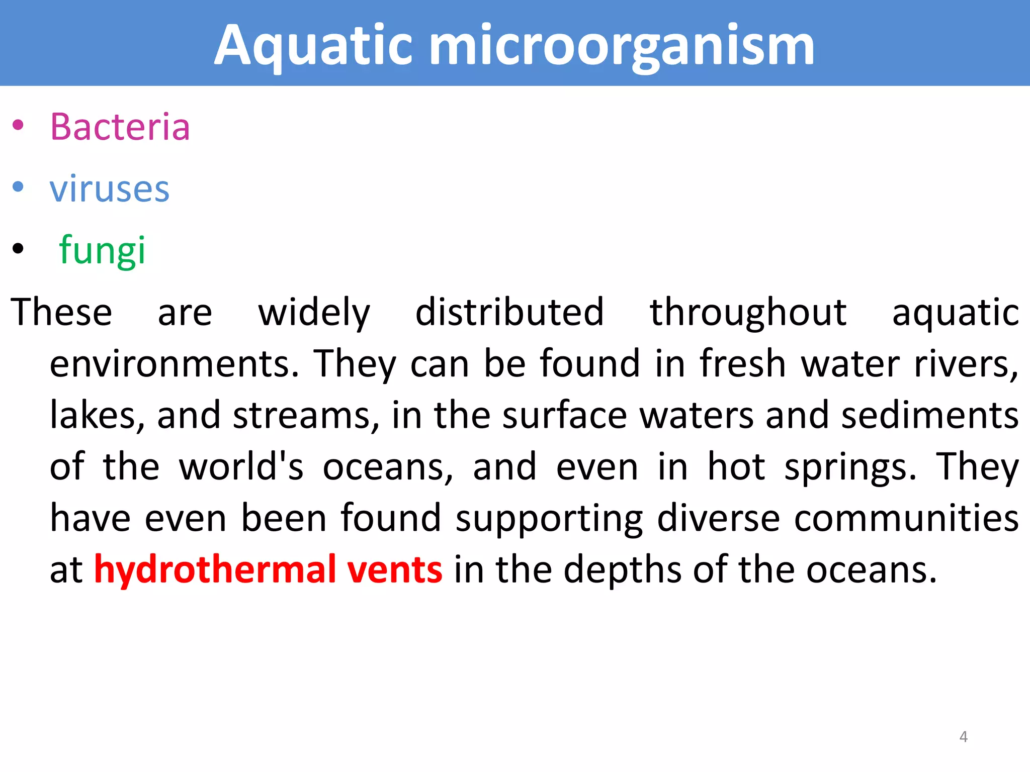Aquatic microbiology | PPTX