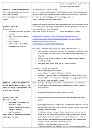 Aquatics and Water Safety Level 1&2 | PDF