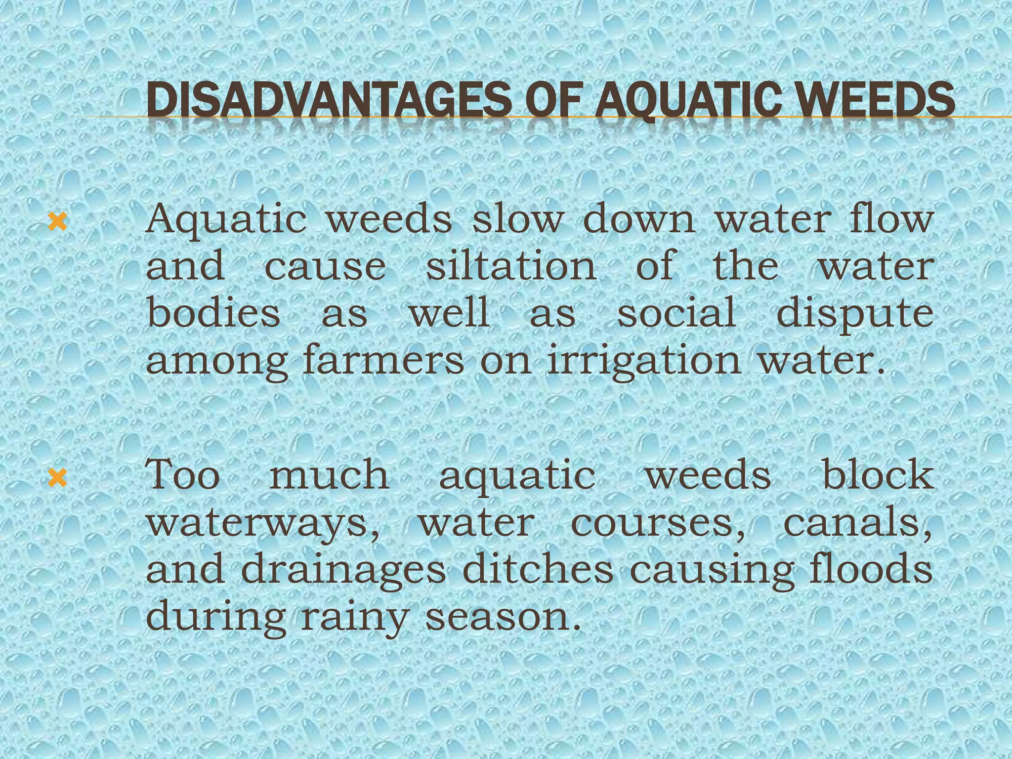 Aquatic weeds problem in agriculture | PPTX